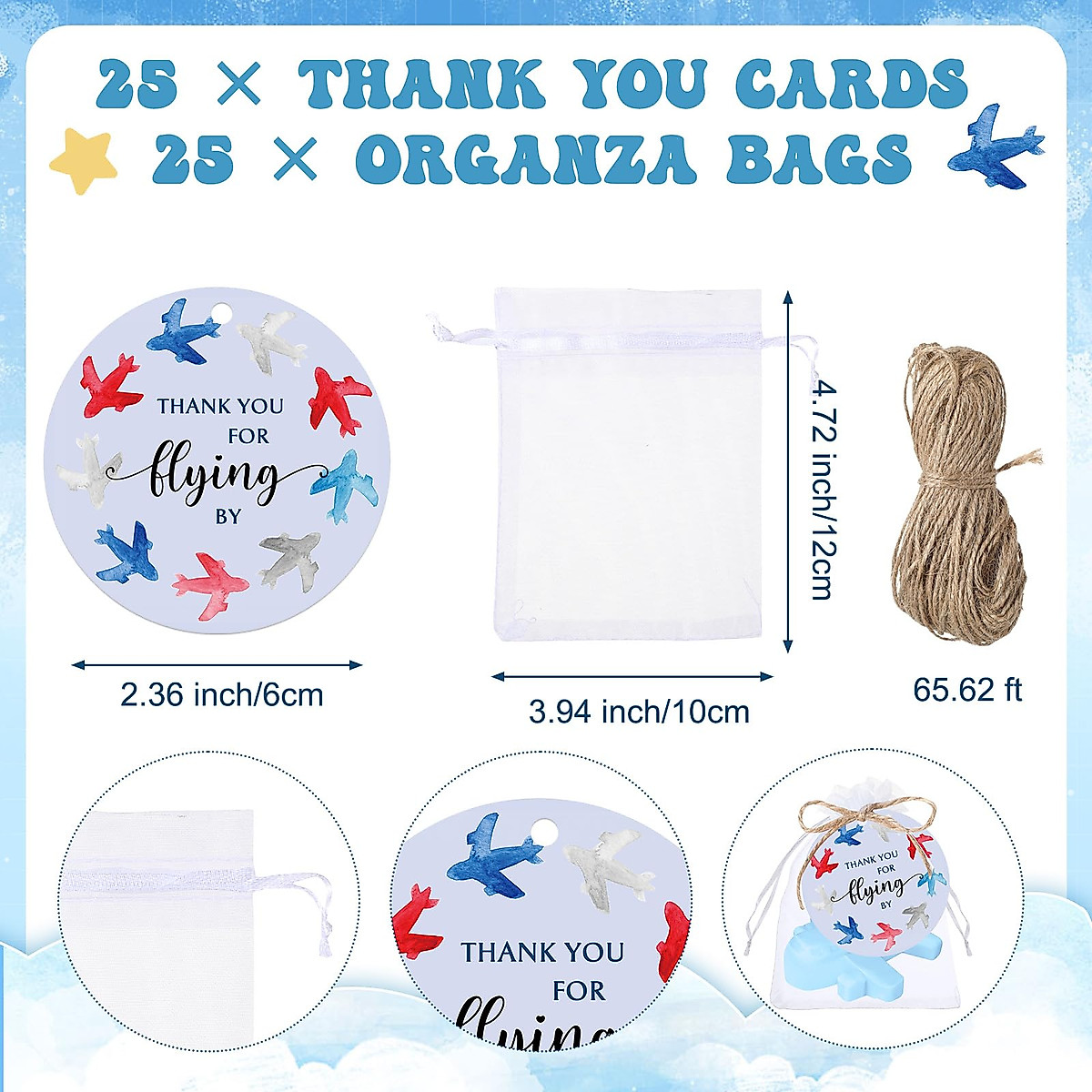 Tondiamo 25 Sets Airplane Soap Favor for Guests 25 Wedding Baby Shower Birthday Party Gift Adventure Travel Themed Gift Handmade Scented Soap 25 Thank You for Flying by Card with Bag and Twine