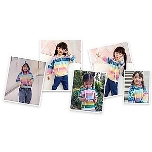 DUBASAM Kids Baby Girl Rainbow color matching Hooded Sweatshirt Tops Casual Hoodie with Pocket Fall Winter (Rainbow, 2-3T)