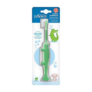 Dr. Brown's ToothScrubber Toddler Toothbrush, Monster and Crocodile, 2-Pack