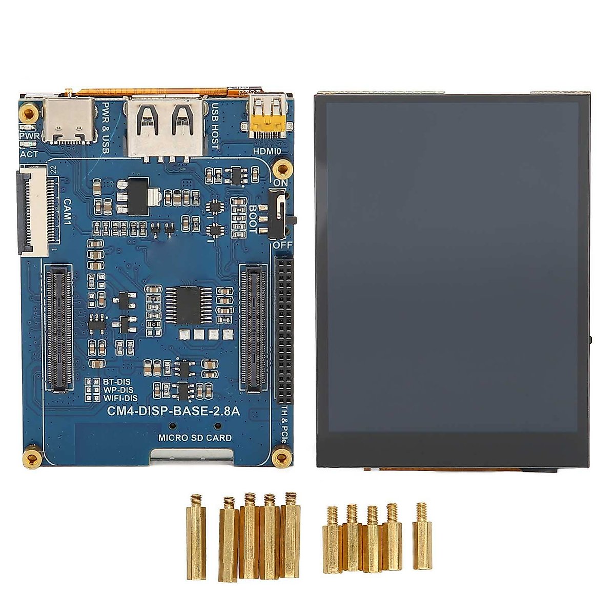 Septpenta 2.8in Capacitive Touch Screen Module Kit, 2.8in Capacitive Full Fit Touch Screen Computer Module 4, Mipi 5 Point Touch 6H Hardness for RPI with Interface Expansion Board