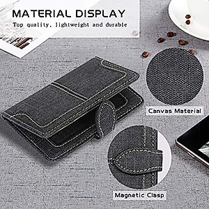 FYY Card Holder for Back of Phone, Cell Phone Card Holder Stick on Wallet Card Case with [Magnetic Closure], Slim 3M Adhesive Card Wallet Compatible for iPhone/Samsung and Most Smart Phones Black