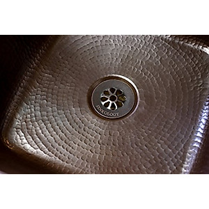 SinkSense 1.5" Grid Sink Drain in Aged Copper – No Overflow