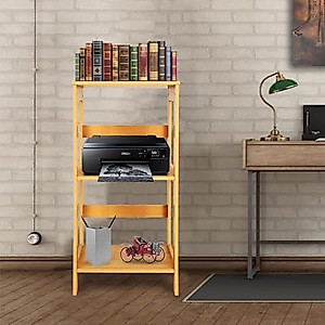 Bookcase Shelf 3 Tier, Small Bookshelf Organizer for Bedroom, Narrow End Table Side Table with Storage Shelves for Books Home Office, Chestnut