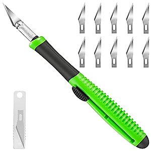 TIFICAL Exacto Knife Retractable, 1 Pack Small Precision Knife with 10 Pcs Blades 11, Lightweight Hobby Knife, Craft Knife for Paper Art, Vinyl Weeding, Stencil, Scrapbooking