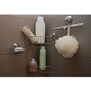 MaxHold No-Drilling/Suction Cup Soap Dish/Soap Basket - Vaccum System - Stainless Steel Never Rust - for Bathroom & Kitchen Storage