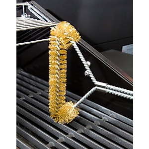 Grill Brush – 12 Inch, Brass Bristle Wire, Heavy Duty Brush Suitable for Cleaning Weber, Barbecook, Ducane and Nexgrill Gas, Electric and Charcoal Bbqs. Unlike Stainless Steel, Won’t Scratch Porcelain Coated Barbecue Grills & Grates – Best Guarantee.