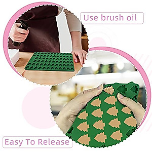 Christmas Tree Silicone Molds 140 Cavity Mini Gummy Mold Food Grade Dog Treat Molds for Christmas Gummy, Candy, Chocolate, Biscuit, Jelly, Dog Cookie