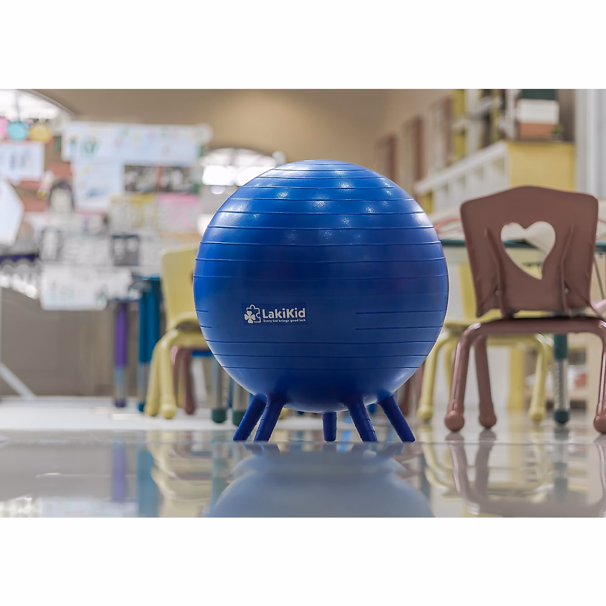 Balance Ball Chairs for Kids: LakiKid Flexible Seating Classroom Furniture- Stability Ball Chairs with Legs, Exercise Ball Chair, Yoga Ball Chair, Ideal Alternative Seating for Students (18"/45 CM)