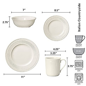 Mikasa Italian Countryside 16-Piece Dinnerware Set, Service for 4, Ivory
