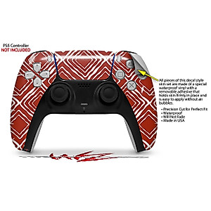 WraptorSkinz Skin Wrap compatible with Sony PS5 DualSense Controller Wavey Red Dark (CONTROLLER NOT INCLUDED)
