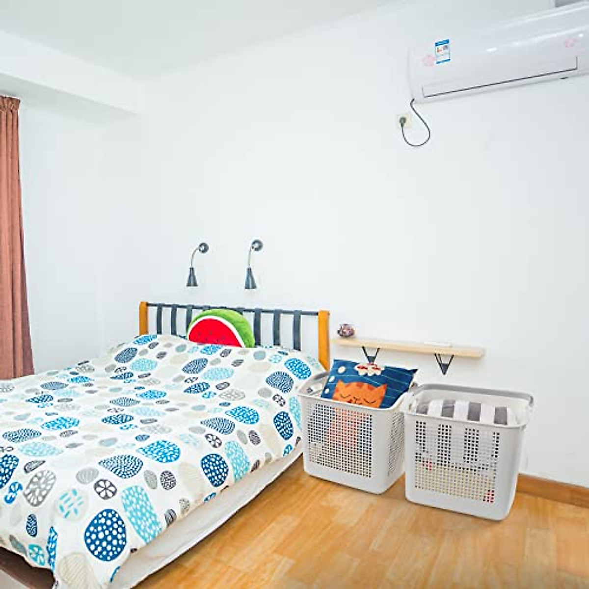 Nicesh 4 Pack 35 L Plastic Laundry Basket with Handle, White Laundry Hamper for Wet Towel