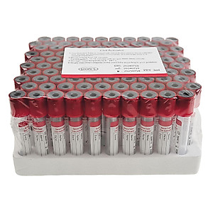 VNisenllc 100pcs Veterinary Lab Blood Collection Tubes Clot Activator Coagulation Blood Collecting Tube Veterinary Supplies, Red 5ml