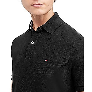 Tommy Hilfiger Men's Polo Shirt Regular Fit, Tommy Black Medium