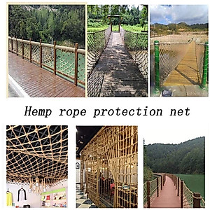 Child Climbing Safety Net Heavy Duty Hemp Rope Cargo Net Playground Railing Protective Net Outdoor Treehouse Kids Swing Rope Netting Hammock Fence Decoration (Size : 1 * 2m(3 * 7ft))