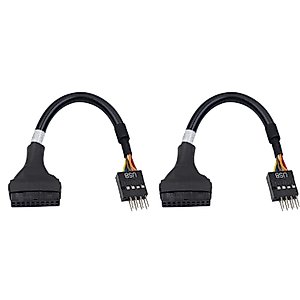 Duttek USB 3.0 Header to USB 2.0,USB 3.0 to USB 2.0 Motherboard Adapter Cable,19 Pin USB3.0 Female to 9 Pin USB2.0 Male Motherboard Cable Adapter Converter 6 inch/15cm (2 Pack)