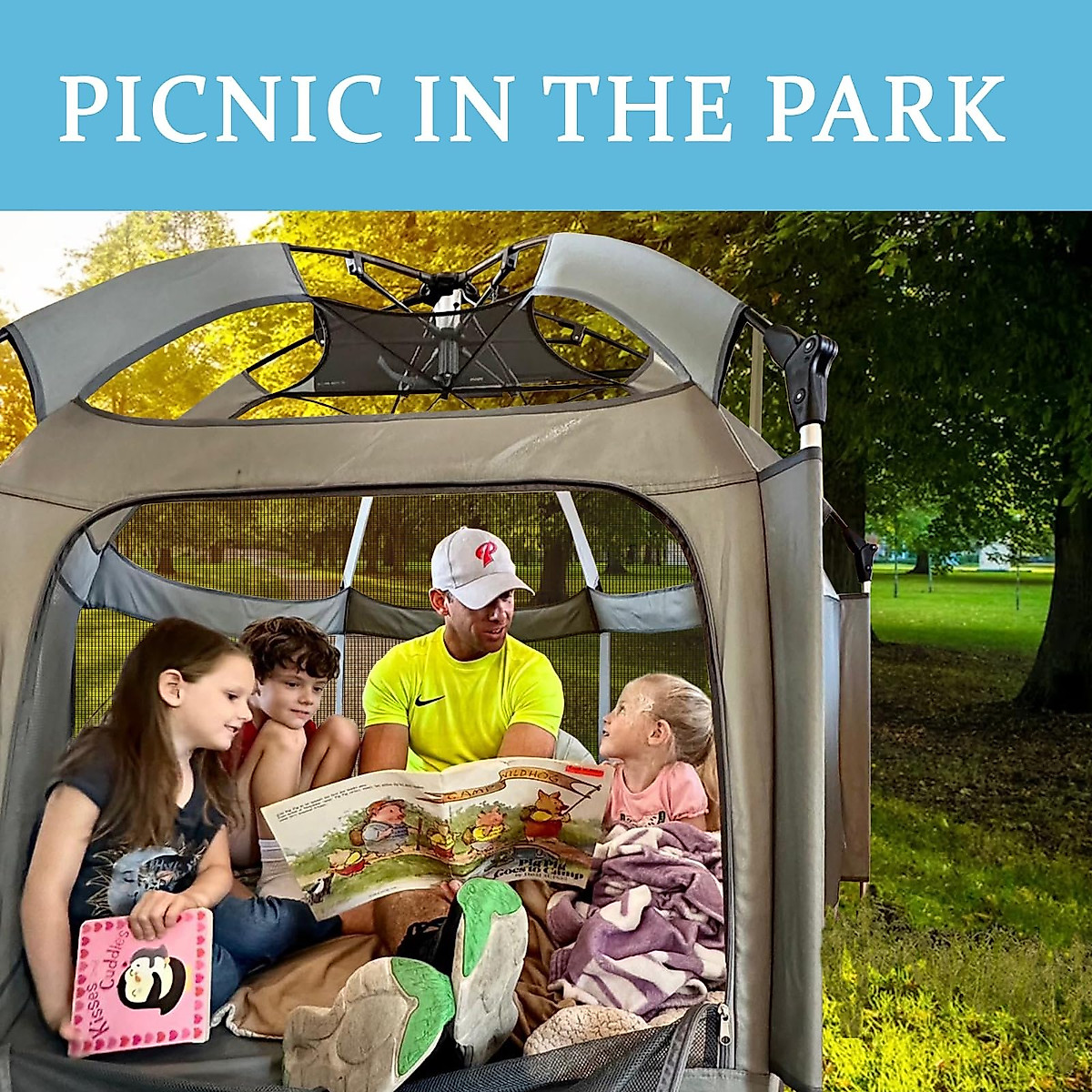 Barton Moore Pop Up Baby Play Pen: Large Portable Play Yard for Babies and Toddlers, Ideal for The Beach, Camping, RV Indoor and Outdoor Use, Compact, Lightweight and Packable for Travel.