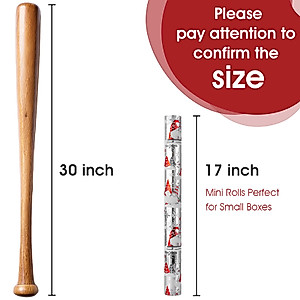 Flyhill Christmas Reversible Wrapping Paper Roll-17in X 33ft(46.8 sqft)-Metallic Foil Shine Red and Gray Gnomes & Christmas Trees Patterns with Joy letterings,Snowflake,Candy Canes for Birthday,Party