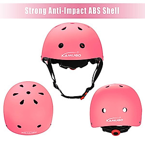 KAMUGO Kids Bike Helmet,Toddler Skateboard Helmet for Girls Boys Ages 2-8 Years,Child Adjustable Helmet for Multi-Sports Bicycle Skateboarding Roller Skating Scooter Rollerblade Balance Bike