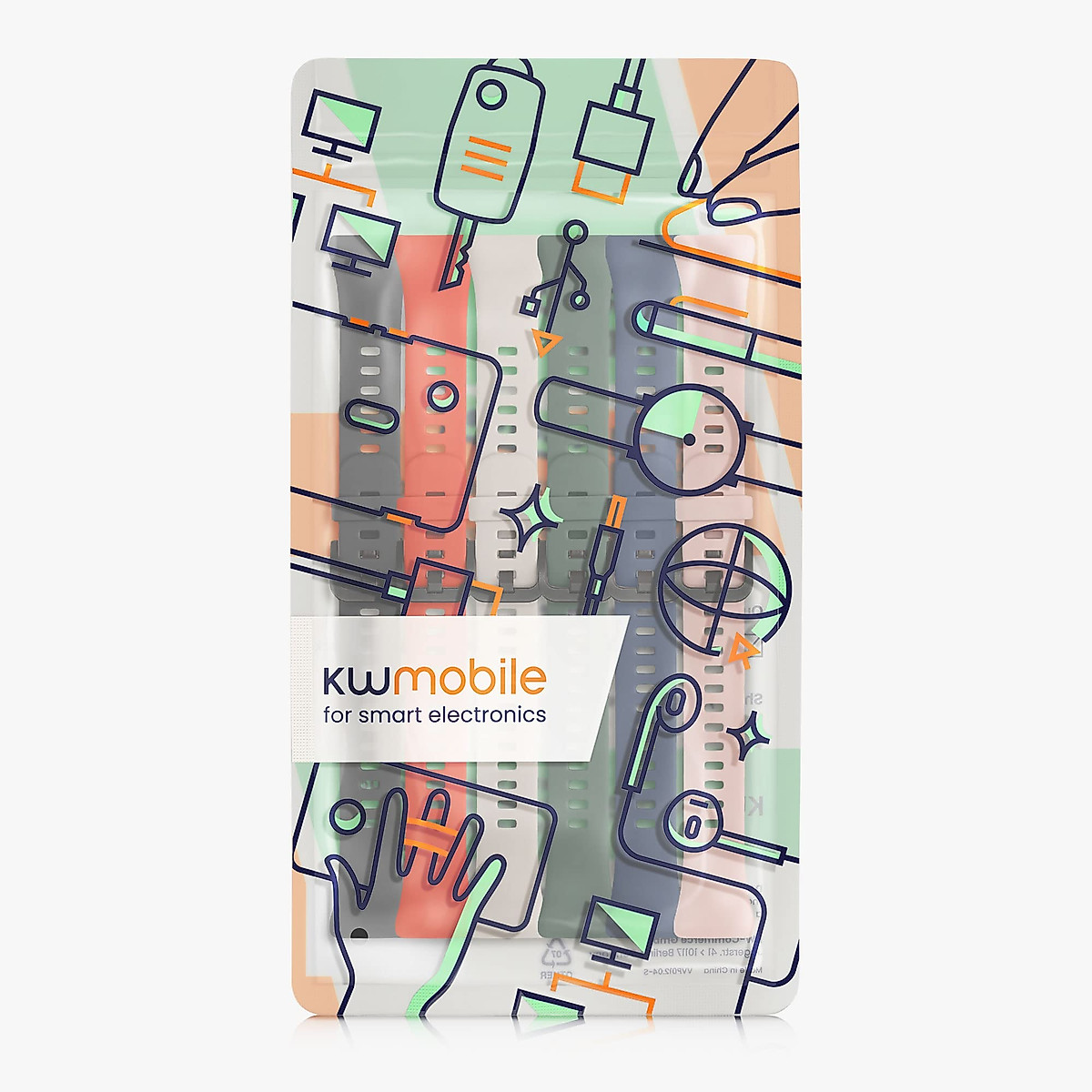 kwmobile Strap Set compatible with Huawei Band 6 & 6 Pro/Honor Band 7 & 6 Straps - 6x TPU Silicone Replacement Wristband - Multicolor