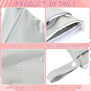 4 Pieces Wet Dry Bag for Baby Cloth Diapers Wet Diaper Bag Washable Travel Bags Reusable with 2 Pockets for Pool Yoga Gym Travel Beach Swimwear Clothes