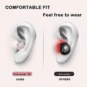 Xmenha Black Wireless Smallest Invisible Earbuds Hidden for Work Bluetooth Invisible Hidden Headphones Mini Micro Tiny Earbuds Small Ear Canals Sleepping Buds Sleep Ear Buds Side Sleepers