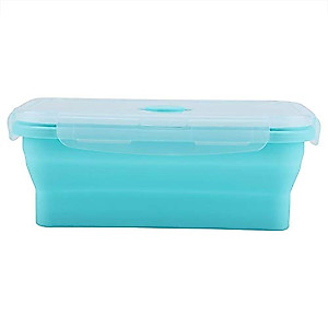 4 Size Silicone Collapsible Portable Lunch Box Bowl Bento Boxes Eco-Friendly Folding Food Container Lunchbox 350/500/800/1200ml(Green 1200ml)