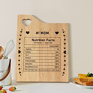 Imerance Mothers Day Gifts from Daughter, Cutting Board as Gifts for Mom, Mom Christmas Gifts with a Heart Shaped Cut Out, Engraved Cutting Board Personalized for Mom Kitchen Gifts