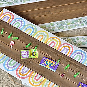 Youngever 52.5 ft Bulletin Board Borders for Classroom Decoration, Rainbow Design