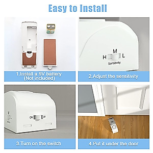 KERUI Door Stop Alarm with 120dB Siren Security Door Stopper Alarm for Travel, Hotel, Apartment and Home, 3 Levels Sensitivity Door Wedge Alarm (Pack of 4)