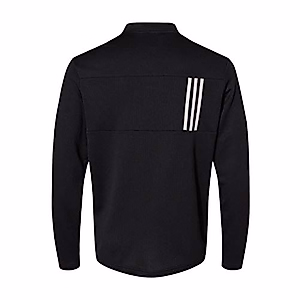 adidas - 3-Stripes Double Knit Quarter-Zip Pullover - A482 - XL - Black/Grey Two