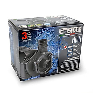 SICCE MULTI 2500 Multifunction Aquarium Pump, 715 GPH, designed for submerged and in-line use