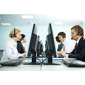 DECHOYECHO Bluetooth Headset, Trucker Bluetooth Headset with Microphone Noise Canceling Wireless On Ear Headphone with Charging Base for Cell Phone/Tablet/Computer Home Office Call Center