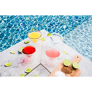 LEMONSODA Stemless Martini Cocktail Glasses for Margarita, Manhattan, Cosmopolitan, Home Bar, Evening Parties, Birthdays, Housewarming Gift, Crystal Clear 8 OZ - Set of 4