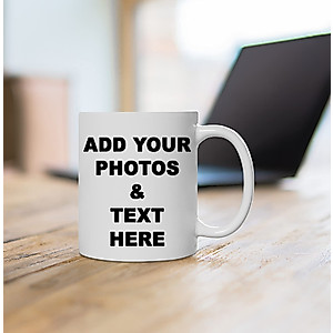 Sweet Love Custom Mug, Custom Photo Name Text White Mug Cup, Personalized Picture Coffee Mug, Add Multiple Personalized Text Images To Mug, Custom Gift for Birthday (15 Ounce White Mug)