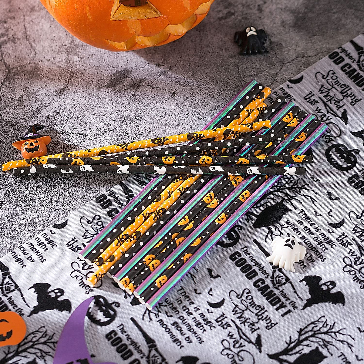 EASY ROAD 250 Pack Biodegradable Paper Straws Bulk - Watermelon Print for Party Supplies, Birthday, Wedding, Bridal/Baby Shower Decorations and Holiday Celebrations