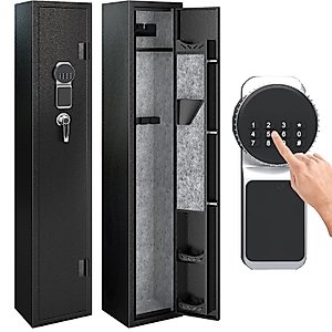 KAER Gun Safes Rifle Digital Quick Access Firearm Safe with 180-Degree Full Access Door and Removable Shelf for 2 Home Rifles with Pistols Rack