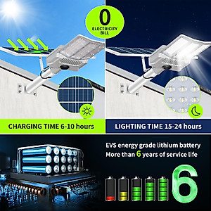 HWHDJ 6800W Heavy Solar Street Lights Outdoor Waterproof IP67 Super Bright Outdoor LED Street Light Dusk to Dawn, LED Wide Angle Lamp with Remote Control, for Parking Lot, Yard, Plaza