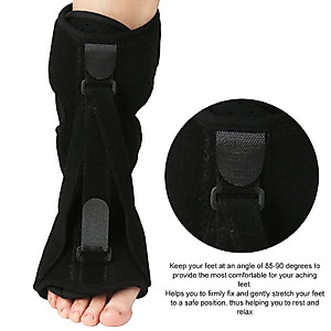 Foot Drop Support Brace, Plantar Fasciitis Night Splint for Women and Men, Adjustable Plantar Fasciitis Night Splint for Plantar Fasciitis, Foot Drop Achilles Tendonitis (Black)