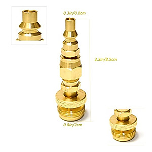 1LB Propane Disposal Adapter Fitting, 1LB Disposal Tank Regulator Adapter with 1/4' Quick Connect Disconnect Plug, and 1/4'' Male 1' x 20 Male Throwaway Cylinder, for Portable BBQ Grill