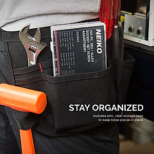 NEIKO 50484A Internal Hex Allen Set Screw Assortment Kit, Coarse and Fine Thread Screws with Full-Steel Construction, 200-Piece Set