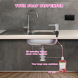 Sink Soap Dispenser, OHiHi Kitchen Sink Soap Dispenser with 47" Extension Tube, Wide Pump Head Base, No Water Leaking, No Need to Fill The Little Bottle Again, Brushed Nickel