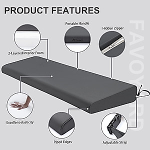 Favoyard Waterproof Outdoor Back Cushion 48in & Patio Chair Cushion 24in (Set of 2)