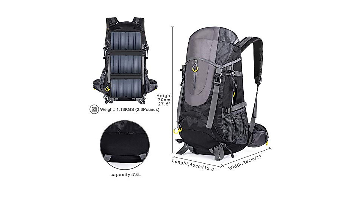 ECEEN 78L Solar Powered Backpack with 20W Charger