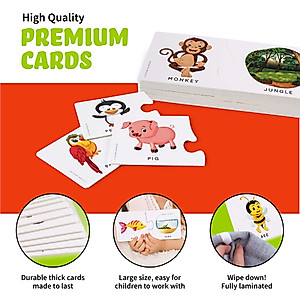 SPARK INNOVATIONS Animal Puzzles, Animal Games, Animal Matching Cards, Educational Games Childrens Puzzle for 3 Year Olds, Kids Puzzle, Preschool Games