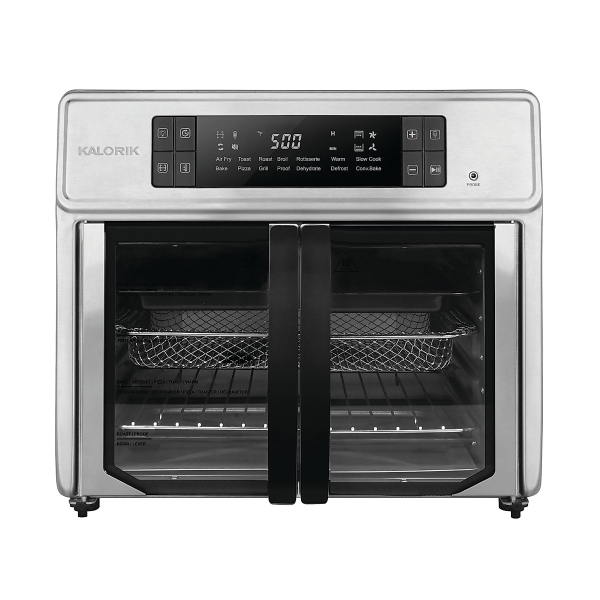 Kalorik Air Fryer Oven MAXX Advance Series 26-Quart with Digital Controls Easy-View Door and 14 Cooking Presets, Includes Cooking Accessories, 1700-Watts, Black