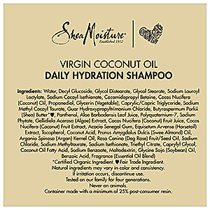 Sheamoisture Daily Hydration Shampoo for All Hair Types 100% Virgin Coconut Oil Sulfate-Free 13 oz