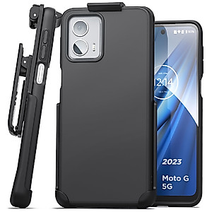 Encased Belt Case for Moto G 5G (2023) Slimshield Phone Case with Holster Clip (2023 Motorola G-5G 2023) Matte Black