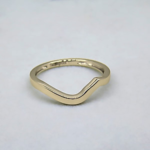 Dazzlingrock Collection 14K Ladies Anniversary Wedding Stackable Contour Band Guard Ring, Yellow Gold, Size 7