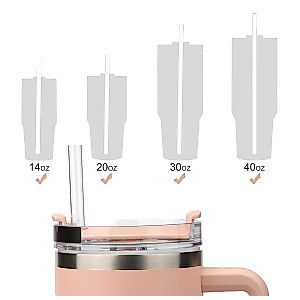 6 Pack Reusable Straws Plastic Straws with Cleaning Brush Compatible with Stanley 20&30 oz Stanley Cup Stanley Water Jug,Replacement Straws for Stanley Adventure Travel Tumbler