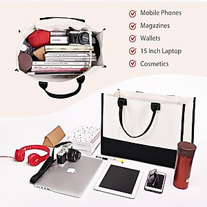 Lamyba 60th Birthday Gifts for Women Canvas Beach Tote Bag with Makeup Bag for Wife/Mom/Friends/Sister 60th Birthday Present, N°60 EST 1964